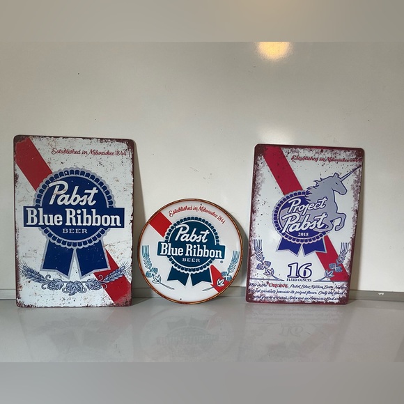 Pabst | Wall Decor | Pabst Blue Ribbon Beer Sign Lot Pbr | Poshmark